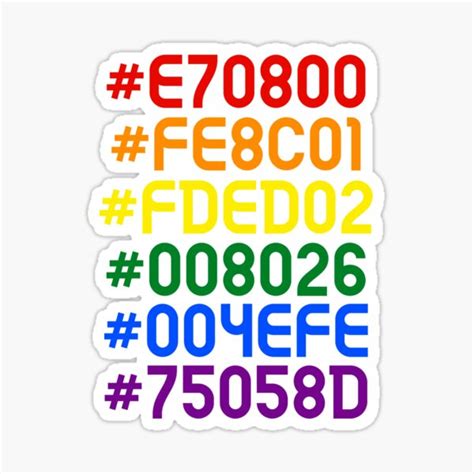 LGBT Hex Code Flag Sticker For Sale By SpookyWoosh Redbubble