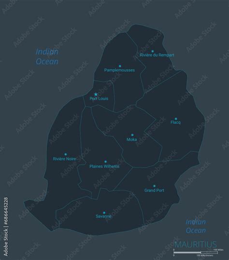 Mauritius Map High Detailed Map Of Mauritius With Countries Borders