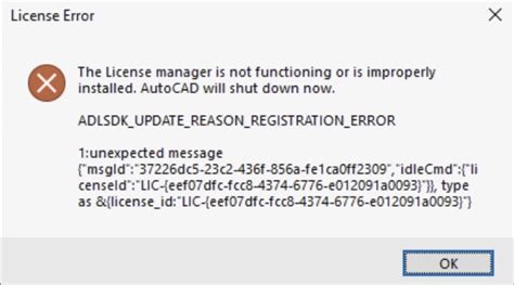 The License Manager Is Not Functioning Or Is Improperly Installed