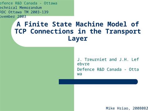 Ppt A Finite State Machine Model Of Tcp Connections In The Transport
