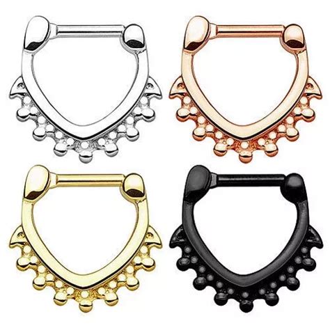 PIERCING SEPTUM CLICKER Tragus Acier Chirurgical De Nez Triangle Avec