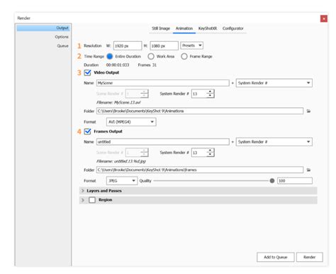 animation output keyshot manual