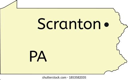 Scranton City Location On Pennsylvania Map Stock Vector Royalty Free