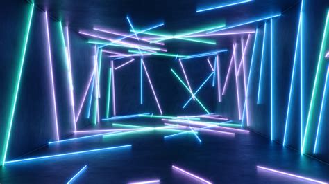 파란색과 분홍색 네온 빛추상 인테리어 형광 미래 지향적 인 건축 배경 3d 일러스트 네온 램프 내부 공간을 조명 디자인 프로젝트를 위한 모형 0명에 대한 스톡 사진 및 기타