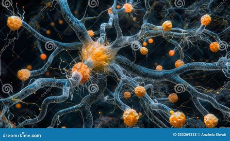 Neural Network Visualizing Brain Cells With Synaptic Connections In Human Body System