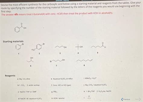 Solved Devise The Most Efficient Synthesis For The