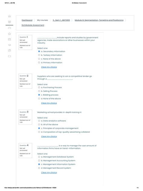 3rd Module Assessment Marketing Ans Pdf Marketing Market Segmentation