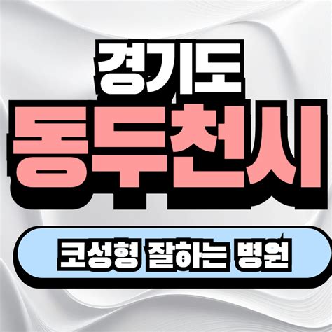 동두천시 코 성형외과 잘하는 병원 추천 및 가격 비교 매부리코 코끝 콧끝 넓은 코 등 Loyal It