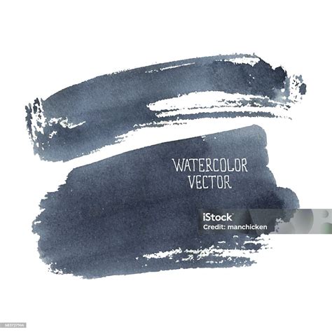 벡터 수채화 브러시 스트로크 추상 적 색 흰색에 격리 된 흑백 검정 모양 수채화에 대한 스톡 벡터 아트 및 기타 이미지 수채화 곤색 0명 Istock