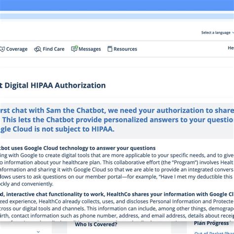 Screenshot From Prototype 3 Hipaa Authorization Document In Modal