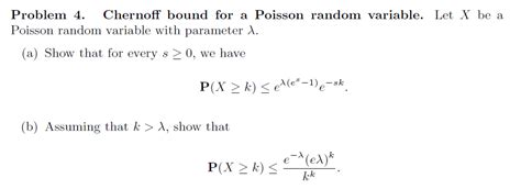 solved problem 4 chernoff bound for a poisson random