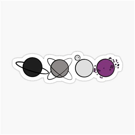 Asexual Pride Planets Sticker For Sale By Randox3stickers Redbubble