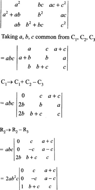 using properties of determinant prove that a 2 bc ac c 2 a 2 ab