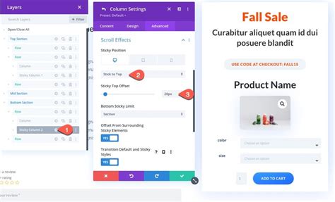 How To Build A Custom Sidebar With Sticky Columns For A Divi Product