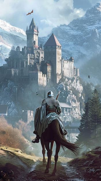 Art Knight Castle Knight Outside Castle Stock Image Look And Learn