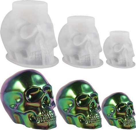 Voaesdk 3d Skull Resin Molds 3 Sizes Silicone Skeleton