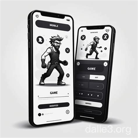 Mobile Game UI Design Modern Character Movement Interface Dalle AI