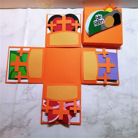 Exploding Box SVG 3 Layer Easter Design He Is Risen 12 Etsy