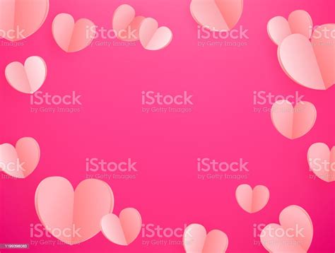 분홍색 하트의 벡터 배경입니다 인사말 카드 표지 프리젠 테이션템플릿 2월에 대한 스톡 벡터 아트 및 기타 이미지 2월 3차원 형태 개념 Istock