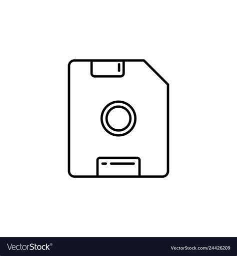 Floppy Disk Or Save Outline Icon For Apps Vector Image