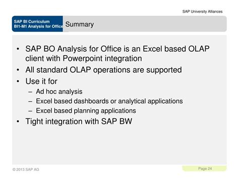 PPT SAP Business Objects Analysis For Office PowerPoint Presentation ID