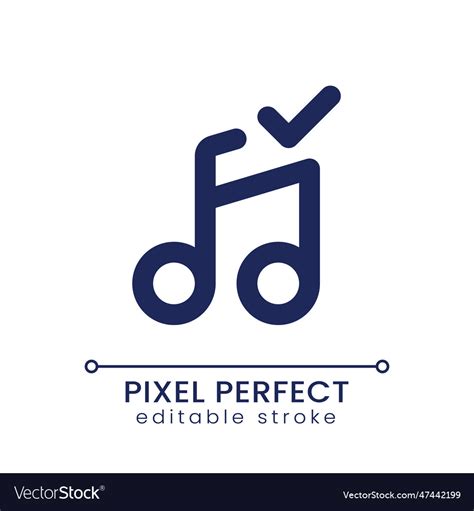 Confirmed Music Pixel Perfect Linear Ui Icon Vector Image