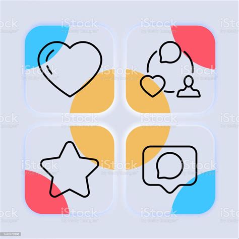 피드백 설정 아이콘입니다 공유 포인터 엄지 손가락 별표 좋아요 하트 즐겨 찾기 Rewiew 콜백 댓글 말풍선 대화 소셜 네트워크 버튼 신형성 스타일 소셜 네트워킹에 대한