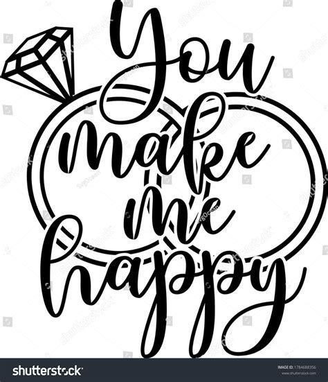 You Make Me Happy Quote Wedding Rings Vector Royalty Free Stock Vector 1784688356