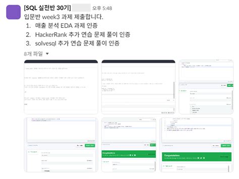 Sql 데이터 분석 캠프 입문반