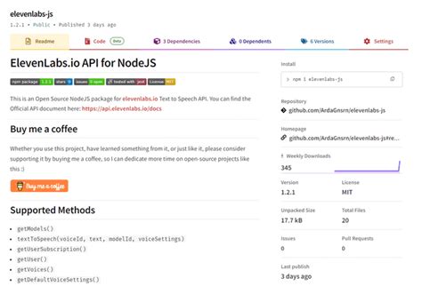 I Developed An Open Source Nodejs Library For The Elevenlabs Api Relevenlabs