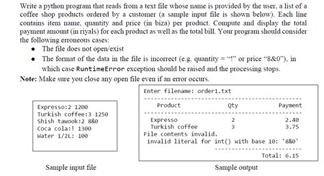 solved write a python program that reads from a text file