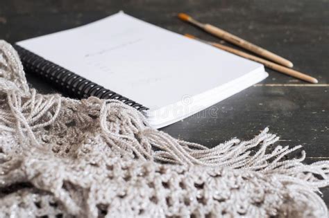 Selective Focus Table Businessman Hand Write Notebook Mobile Phone Laptop And Pen On The