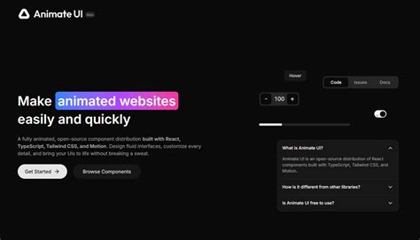 Tailwind及びmotionでデザインされたアニメーションuiを実装する為のreactコンポーネント・「animate Ui」 かちびとnet