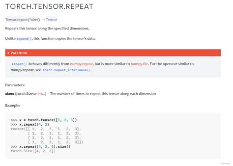 【pytorch】 repeat 的用法详解 pytorch repeat csdn博客