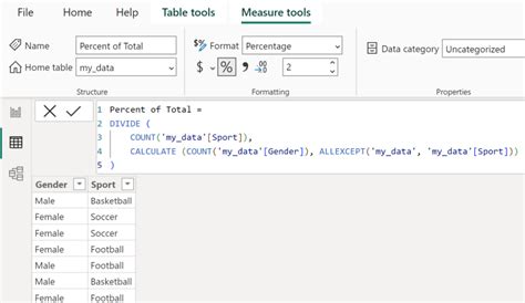 Power BI Display Percentage In Stacked Column Chart
