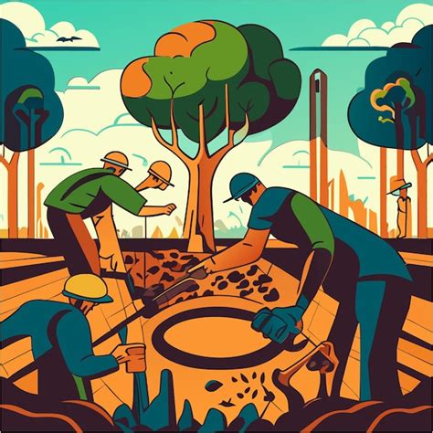 Premium Vector Reawakening Earths Beauty Collaborative Ecosystem Renewal