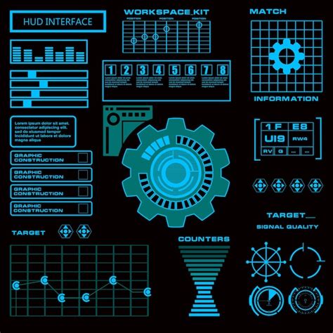 Premium Vector Futuristic Blue Virtual Graphic Touch User Interface