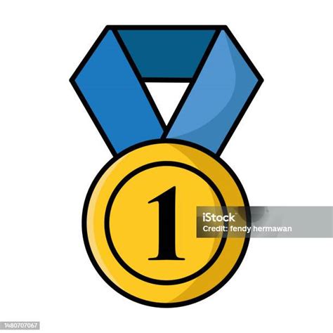 메달 수상 아이콘 벡터 디자인 서식 파일 간단하고 현대적인 1에 대한 스톡 벡터 아트 및 기타 이미지 1 1위 개체 그룹 Istock