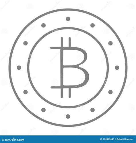 Bitcoin Thin Line Icon Coin Vector Illustration Isolated On White Stock Vector Illustration