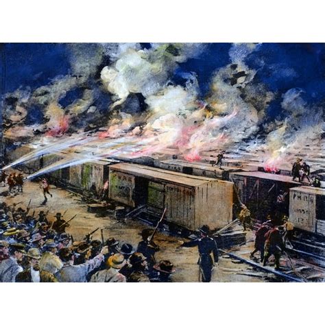 Pullman Strike 1894 Nsix Hundred Freight Cars At The Panhandle Yards
