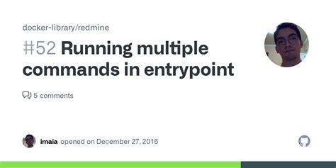 Running Multiple Commands In Entrypoint Issue 52 Docker Library