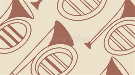 Musical Instrument Pattern Brass Horns Music Theme Vector Vector Design Generative Ai Stock