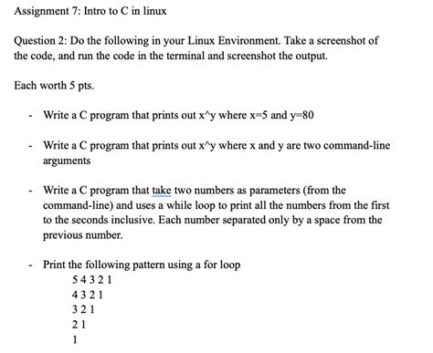 Solved Assignment 7 Intro To C In Linux Question 2 Do The