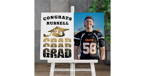 Modern Congrats Grad Black Gold Typography Photo Foam Board Zazzle