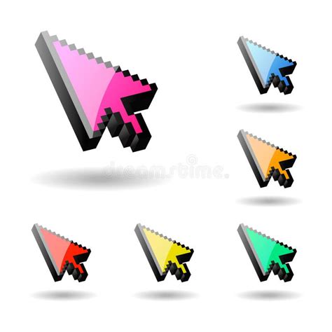 Colored Cursor Mouse Computer Vector Pointer Stock Vector Illustration Of Colorful Technology
