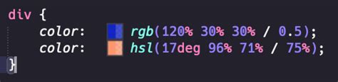 Css Color 4 Rgbrgba Syntax Whitespace Syntax And Rgb Alpha Value