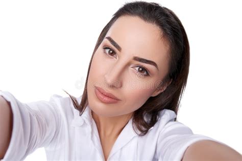 Belle Femme Prenant Le Selfie Image Stock Image Of Brune Beau 62302493