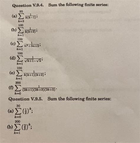 Solved A ∑k295kk−11 B ∑k1100kk21 C