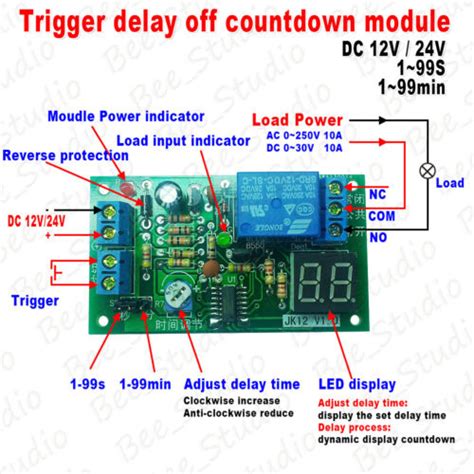 DC V V LED Display Dynamic Countdown Delay Timing Timer Relay OFF Module Time EBay