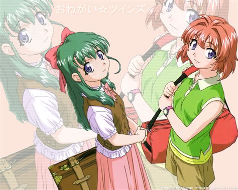 Onegai Twins Wallpaper Karen And Miina Wallpaper 01 Minitokyo